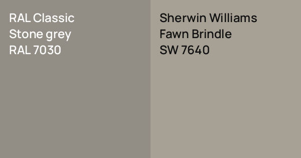 RAL Classic Stone grey vs. Sherwin Williams Fawn Brindle comparison