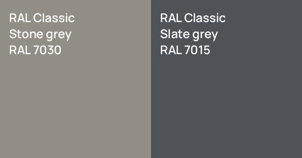 RAL Classic Stone grey vs. RAL Classic Slate grey comparison