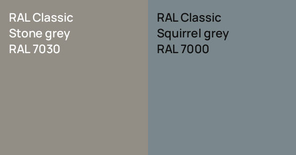 RAL Classic Stone grey vs. RAL Classic Squirrel grey comparison