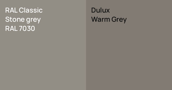 RAL Classic Stone grey vs. Dulux Warm Grey comparison