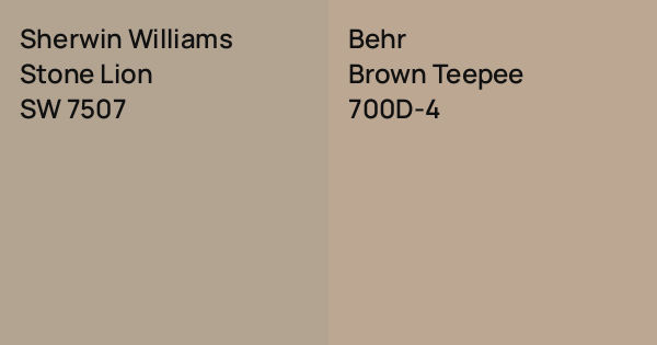 Sherwin Williams Stone Lion vs. Behr Brown Teepee comparison