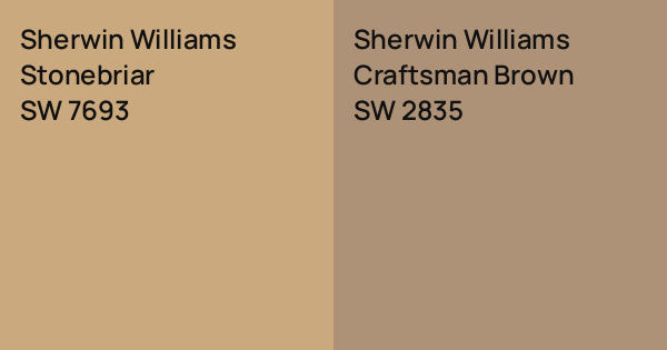 Sherwin Williams Stonebriar vs. Sherwin Williams Craftsman Brown comparison