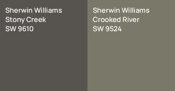 Sherwin Williams Stony Creek vs. Sherwin Williams Crooked River comparison