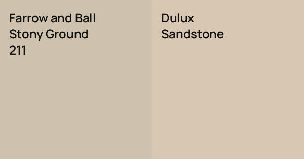 Farrow and Ball Stony Ground vs. Dulux Sandstone comparison