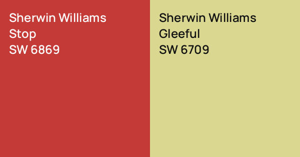 Sherwin Williams Stop vs. Sherwin Williams Gleeful comparison