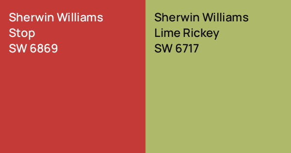 Sherwin Williams Stop vs. Sherwin Williams Lime Rickey comparison