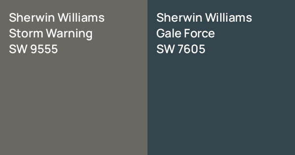 Sherwin Williams Storm Warning vs. Sherwin Williams Gale Force comparison
