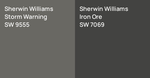 Sherwin Williams Storm Warning vs. Sherwin Williams Iron Ore comparison