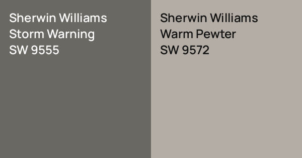 Sherwin Williams Storm Warning vs. Sherwin Williams Warm Pewter comparison