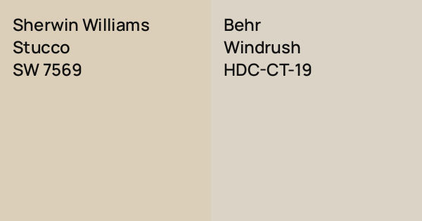 Sherwin Williams Stucco vs. Behr Windrush comparison