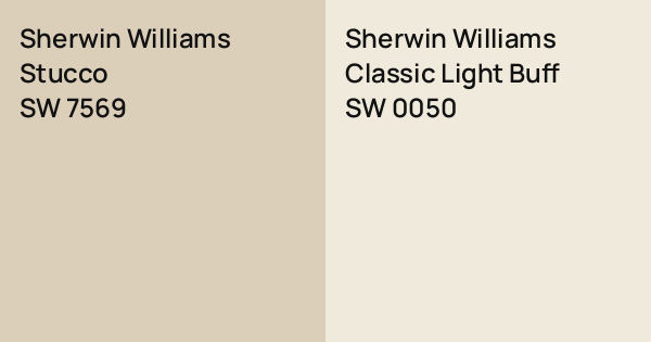 Sherwin Williams Stucco vs. Sherwin Williams Classic Light Buff comparison