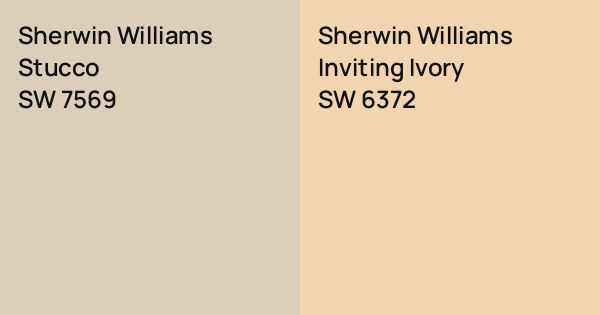 Sherwin Williams Stucco vs. Sherwin Williams Inviting Ivory comparison