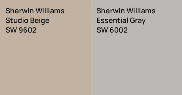 Sherwin Williams Studio Beige vs. Sherwin Williams Essential Gray ...