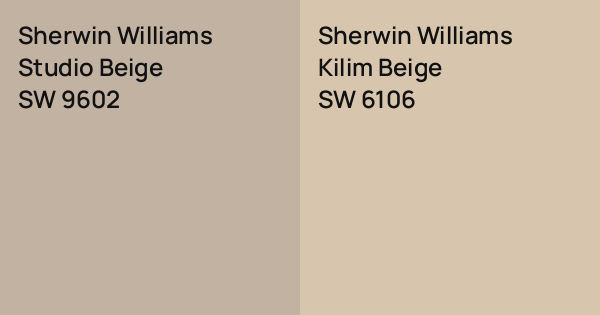 Sherwin Williams Studio Beige vs. Sherwin Williams Kilim Beige comparison
