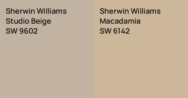 Sherwin Williams Studio Beige vs. Sherwin Williams Macadamia comparison