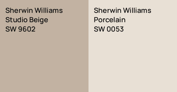 Sherwin Williams Studio Beige vs. Sherwin Williams Porcelain comparison