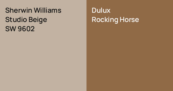 Sherwin Williams Studio Beige vs. Dulux Rocking Horse comparison