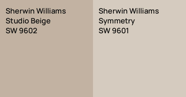 Sherwin Williams Studio Beige vs. Sherwin Williams Symmetry comparison