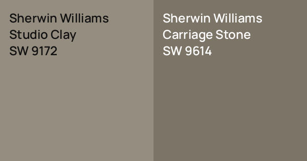 Sherwin Williams Studio Clay vs. Sherwin Williams Carriage Stone comparison