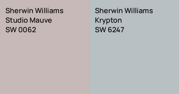 Sherwin Williams Studio Mauve vs. Sherwin Williams Krypton comparison