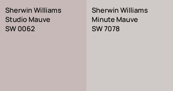 Sherwin Williams Studio Mauve vs. Sherwin Williams Minute Mauve comparison
