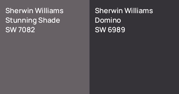Sherwin Williams Stunning Shade vs. Sherwin Williams Domino comparison