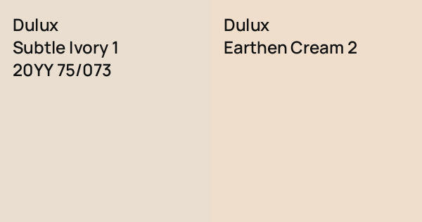 Dulux Subtle Ivory 1 vs. Dulux Earthen Cream 2 comparison