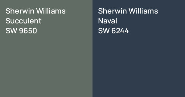 Sherwin Williams Succulent vs. Sherwin Williams Naval comparison
