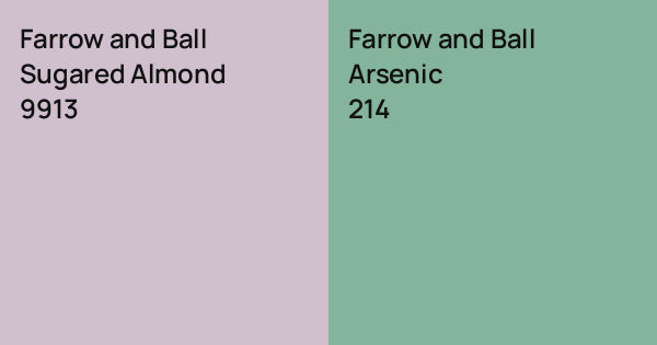 Farrow and Ball Sugared Almond vs. Farrow and Ball Arsenic comparison
