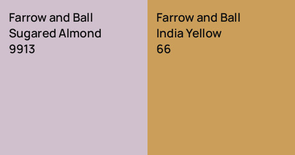 Farrow and Ball Sugared Almond vs. Farrow and Ball India Yellow comparison