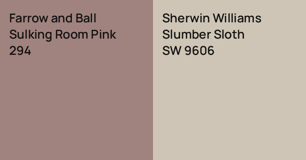 Farrow and Ball Sulking Room Pink vs. Sherwin Williams Slumber Sloth ...