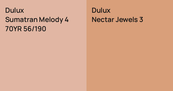 Dulux Sumatran Melody 4 vs. Dulux Nectar Jewels 3 comparison