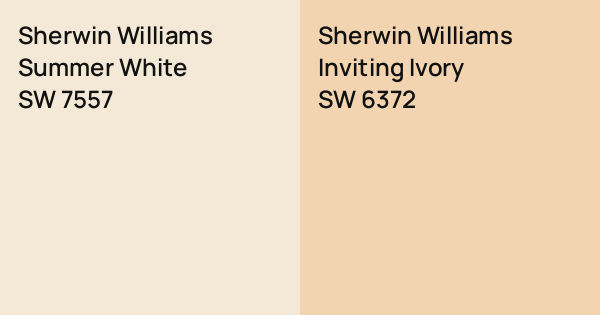 Sherwin Williams Summer White vs. Sherwin Williams Inviting Ivory ...
