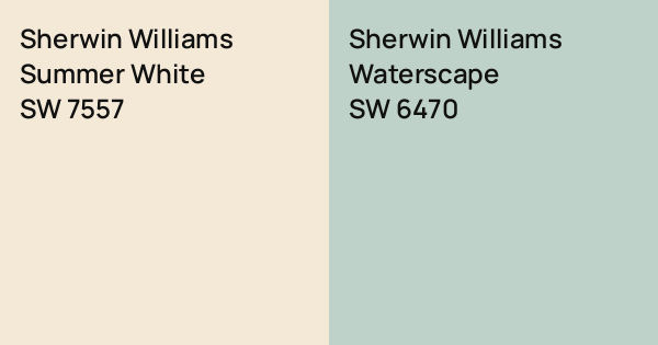 Sherwin Williams Summer White vs. Sherwin Williams Waterscape comparison