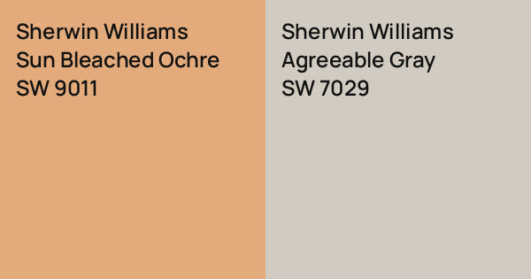 Sherwin Williams Sun Bleached Ochre vs. Sherwin Williams Agreeable Gray ...