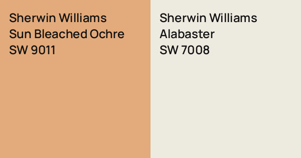 Sherwin Williams Sun Bleached Ochre vs. Sherwin Williams Alabaster ...