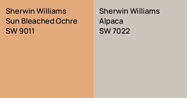 Sherwin Williams Sun Bleached Ochre vs. Sherwin Williams Alpaca comparison