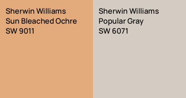 Sherwin Williams Sun Bleached Ochre vs. Sherwin Williams Popular Gray ...
