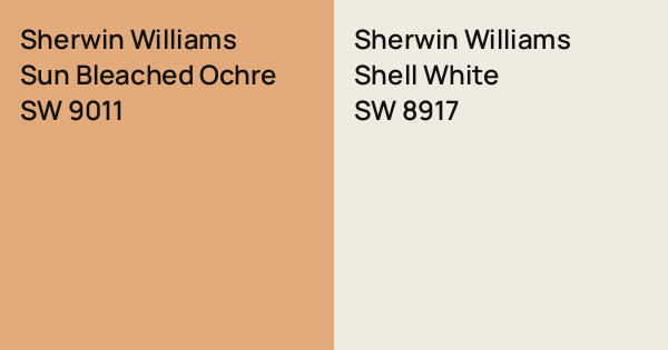 Sherwin Williams Sun Bleached Ochre vs. Sherwin Williams Shell White ...
