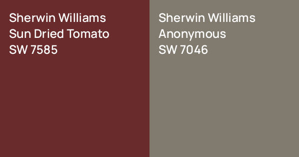 Sherwin Williams Sun Dried Tomato vs. Sherwin Williams Anonymous comparison