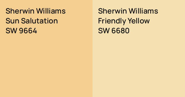 Sherwin Williams Sun Salutation vs. Sherwin Williams Friendly Yellow comparison