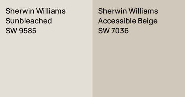 Sherwin Williams Sunbleached vs. Sherwin Williams Accessible Beige ...