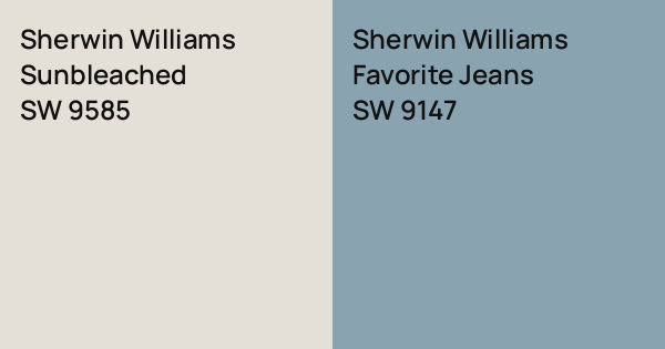 Sherwin Williams Sunbleached vs. Sherwin Williams Favorite Jeans comparison