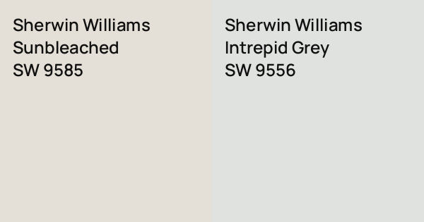 Sherwin Williams Sunbleached vs. Sherwin Williams Intrepid Grey comparison