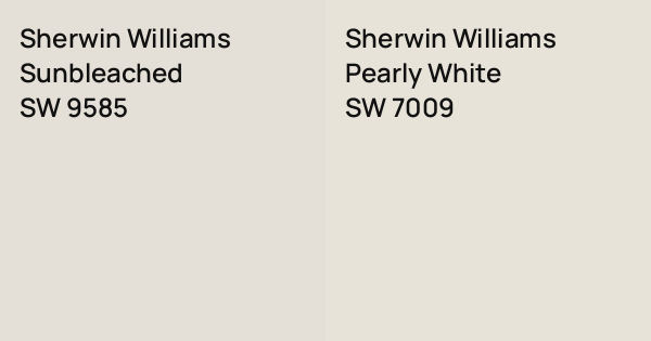 Sherwin Williams Sunbleached vs. Sherwin Williams Pearly White comparison