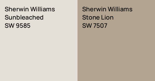 Sherwin Williams Sunbleached vs. Sherwin Williams Stone Lion comparison