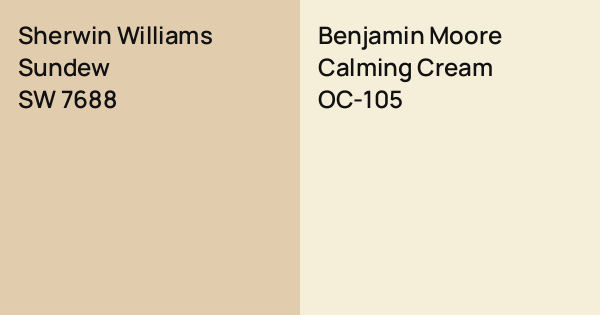 Sherwin Williams Sundew vs. Benjamin Moore Calming Cream comparison
