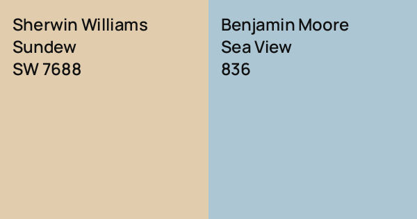 Sherwin Williams Sundew vs. Benjamin Moore Sea View comparison