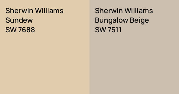 Sherwin Williams Sundew vs. Sherwin Williams Bungalow Beige comparison