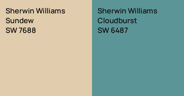 Sherwin Williams Sundew vs. Sherwin Williams Cloudburst comparison